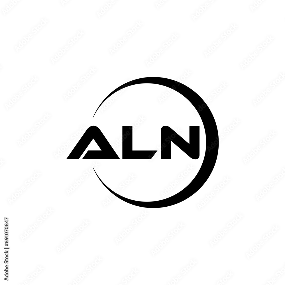 Vecteur Stock ALN letter logo design with white background in ...