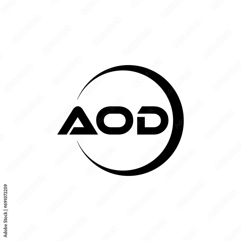 AOD letter logo design with white background in illustrator, cube logo ...