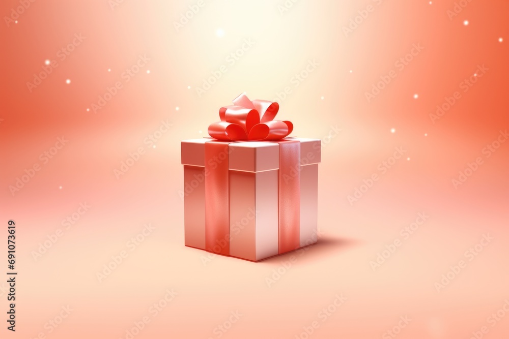 Create a digital art piece featuring a levitating gift box with a ...