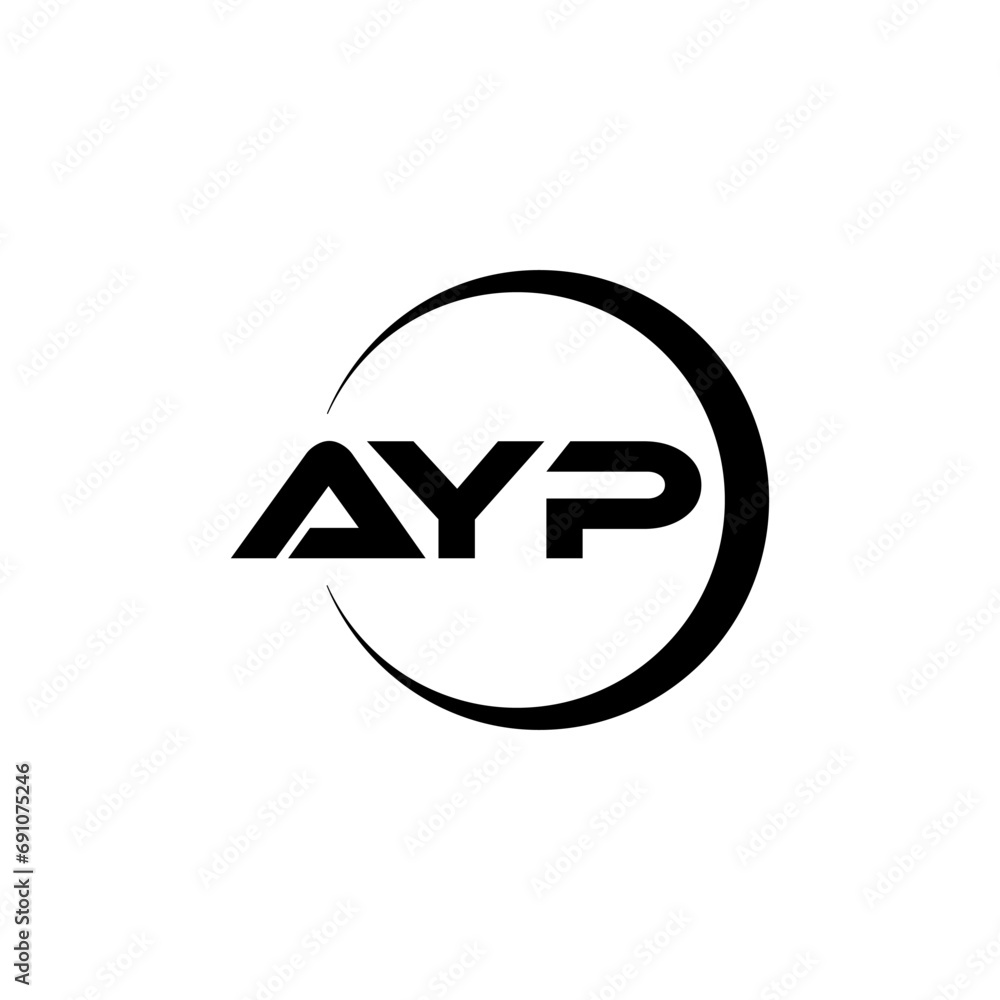 AYP letter logo design with white background in illustrator, cube logo ...