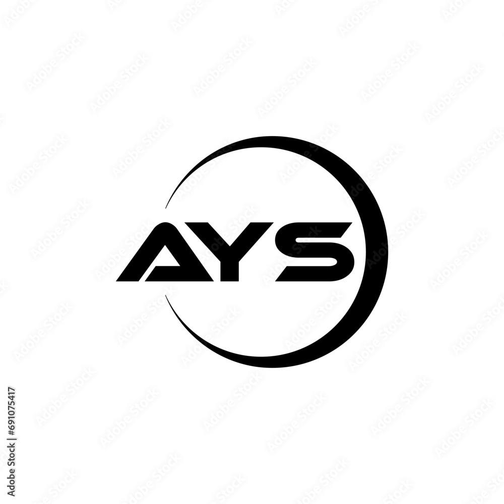 AYS letter logo design with white background in illustrator, cube logo ...