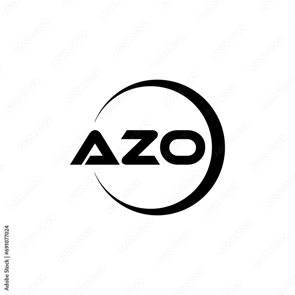 AZO letter logo design with white background in illustrator, cube logo ...