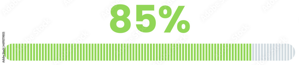 85% Loading. 85% progress bar Infographics vector, 85 Percentage ready ...