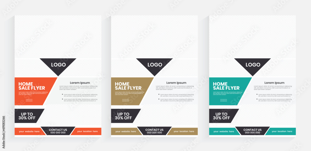 Real estate industry commercial flyer template, Home sale marketing ...