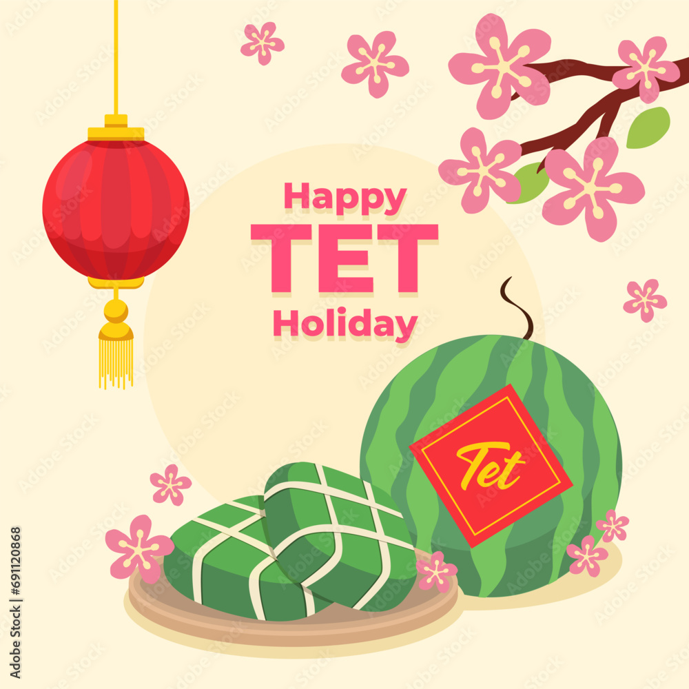 Happy Tet holiday. The Day of Vietnam illustration vector background ...