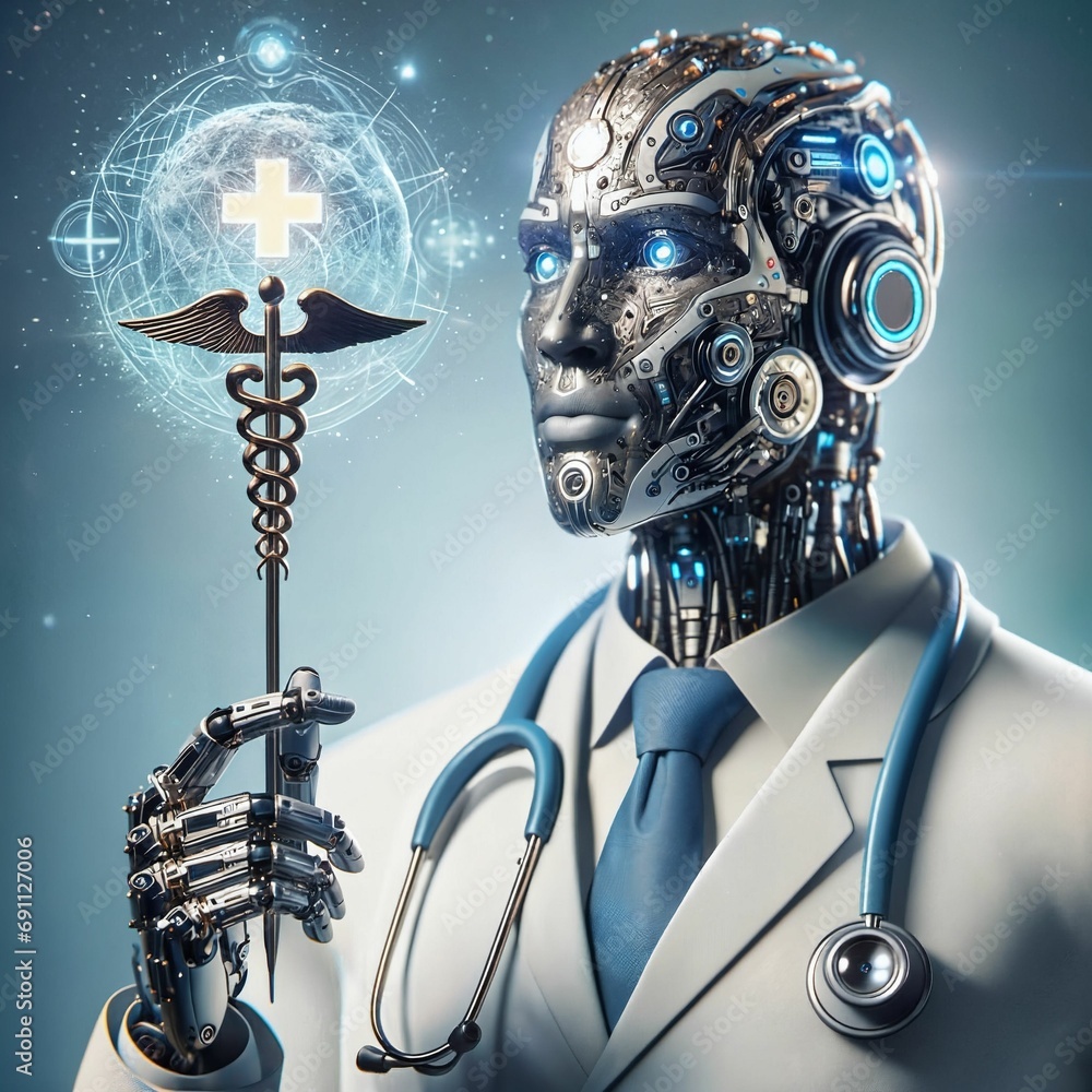 Medical revolution. AI healthcare technology. Medical research. Deep ...