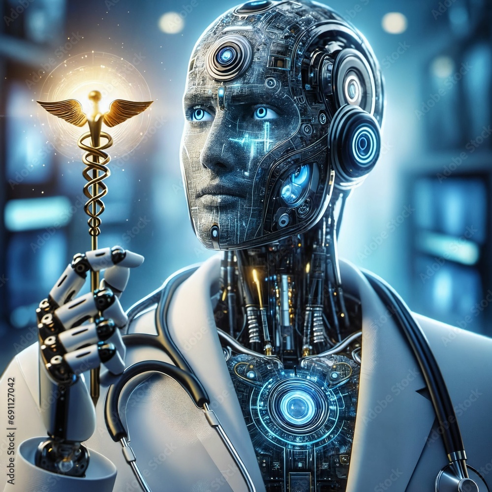 Medical revolution. AI healthcare technology. Medical research. Deep ...