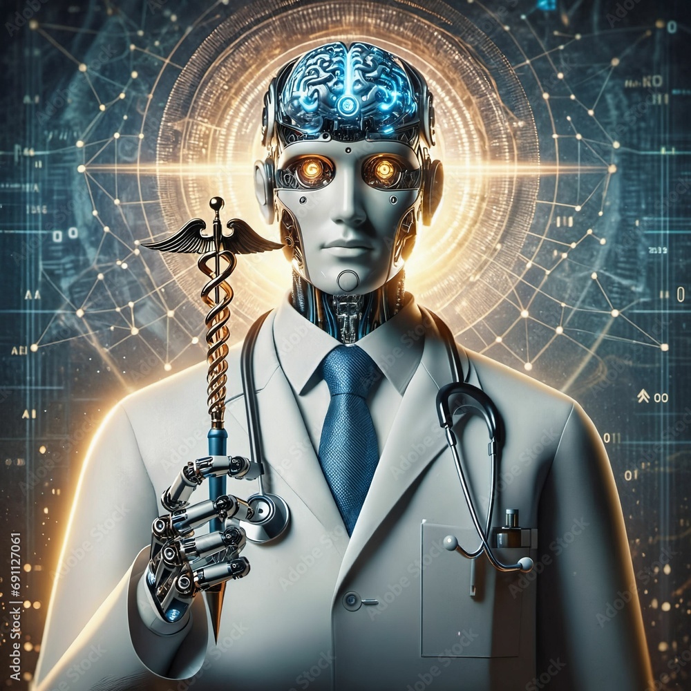 Medical revolution. AI healthcare technology. Medical research. Deep ...