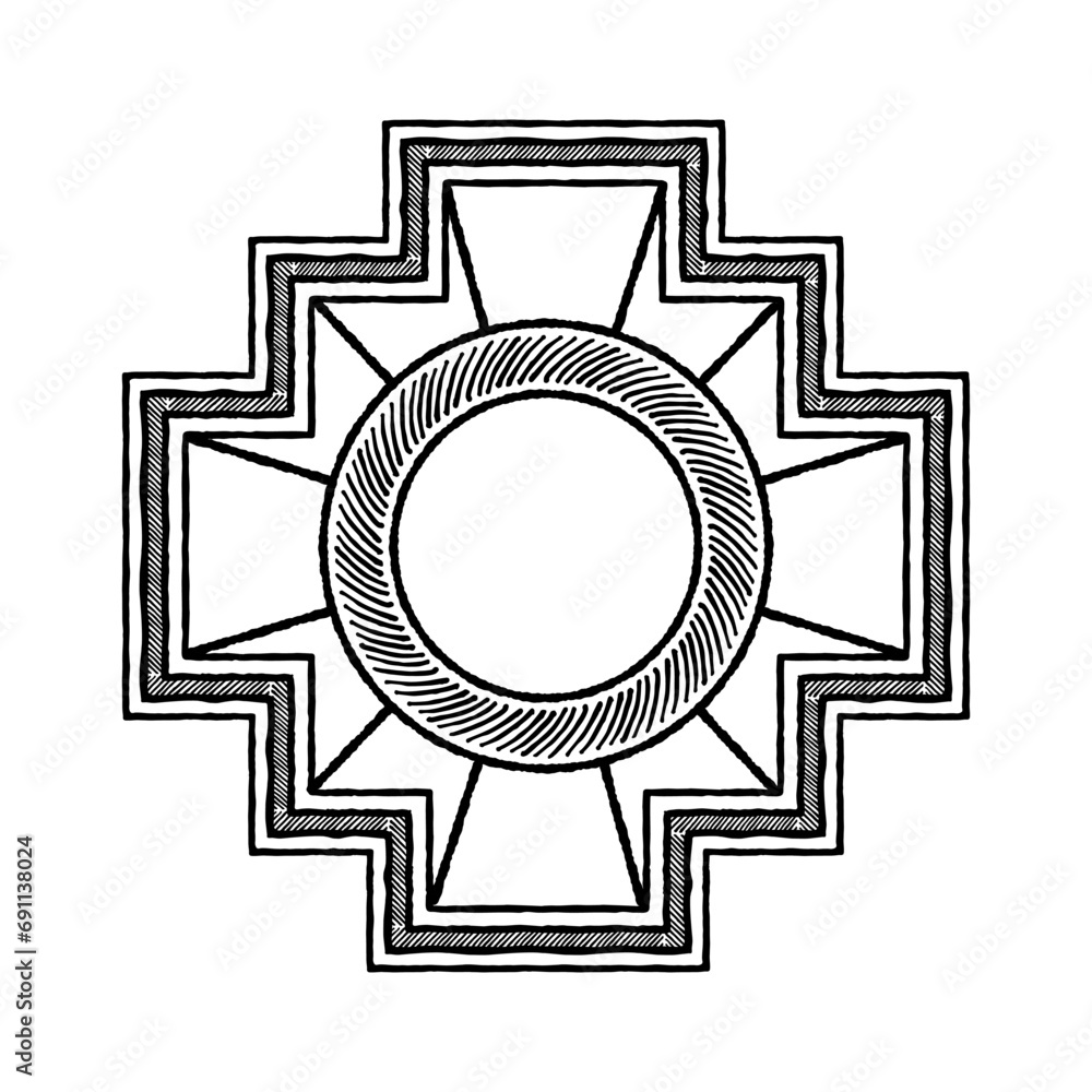 Vetor de Inca Cross Chakana, Inti Raymi Ecuador, Peru emblematic symbol ...