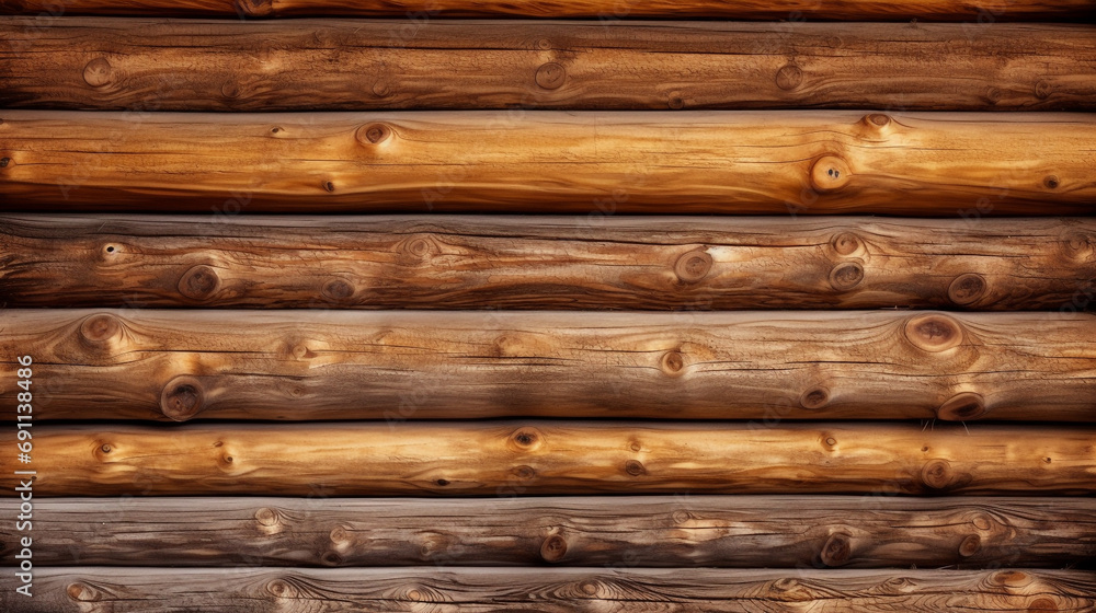 Seamless natural wood log cabin wall background texture created with ...