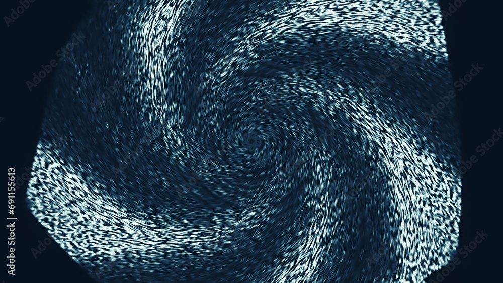 Static noise swirl. Grain vortex. Old TV distortion. Blue white glitch ...