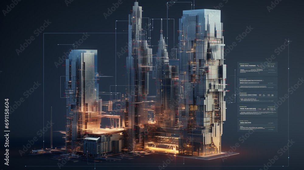An AI-driven skyscraper design, elegantly combining aesthetics and ...