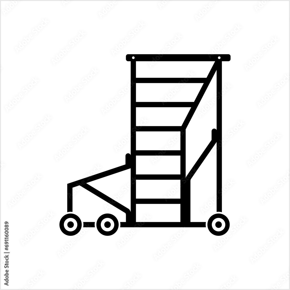 Movable Ladder Icon, Portable Ladder With Wheel And Locking System ...