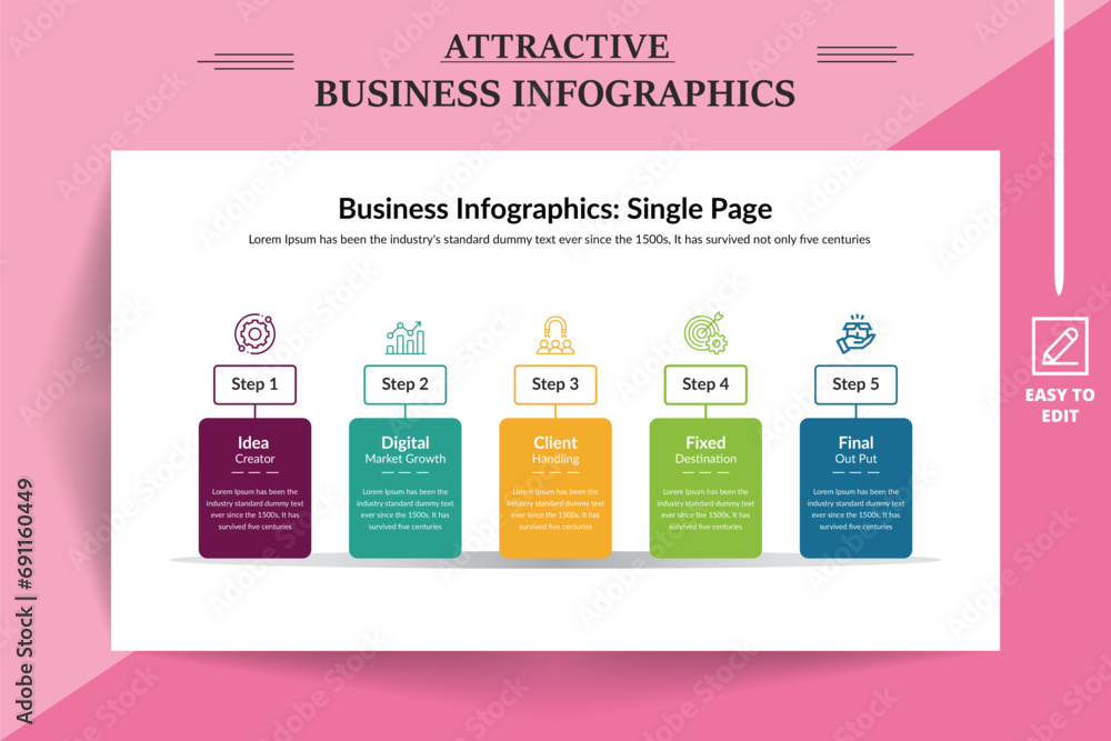Vetor de infographics business, infographic, infographics steps ...