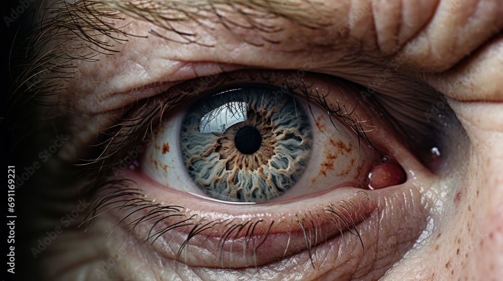 a close up of a person's eye with an eyeball in the center of the iris ...