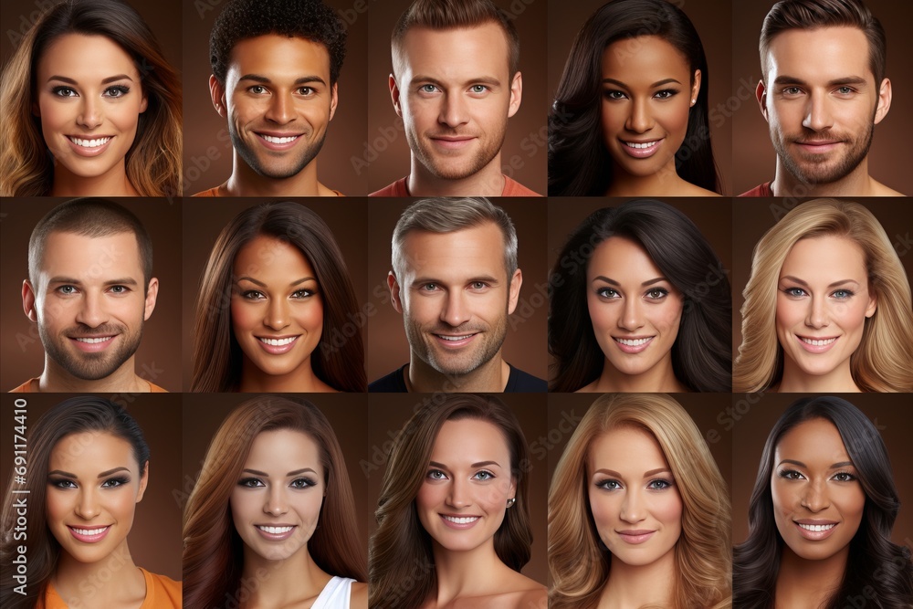 High resolution passport style portraits showcasing unique facial ...