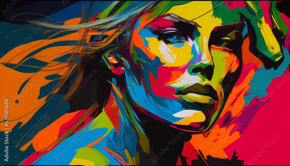 A model with vibrant and contrasting colors, creating a visually ...