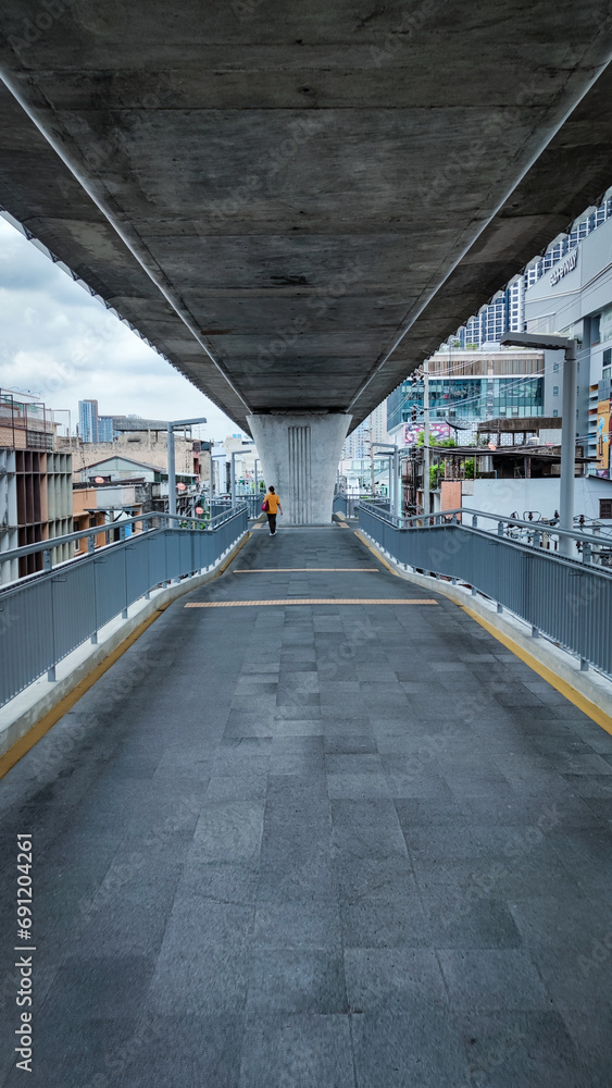 skywalk under mtr track in Nonthaburi Stock Photo | Adobe Stock