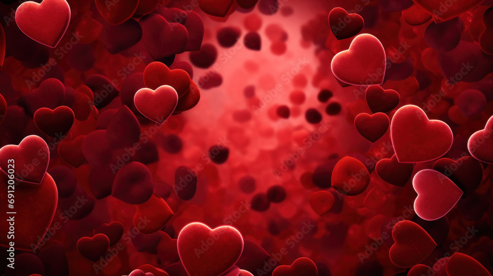Red blood cells in shape of hearts - love is in our veins concept Stock ...