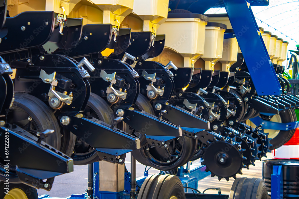 Various components and mechanisms of agricultural machines. Texture ...