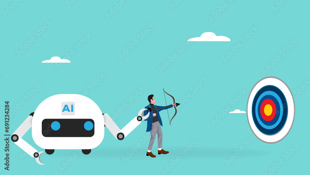 Vecteur Stock AI with future of the work illustration with the concept ...