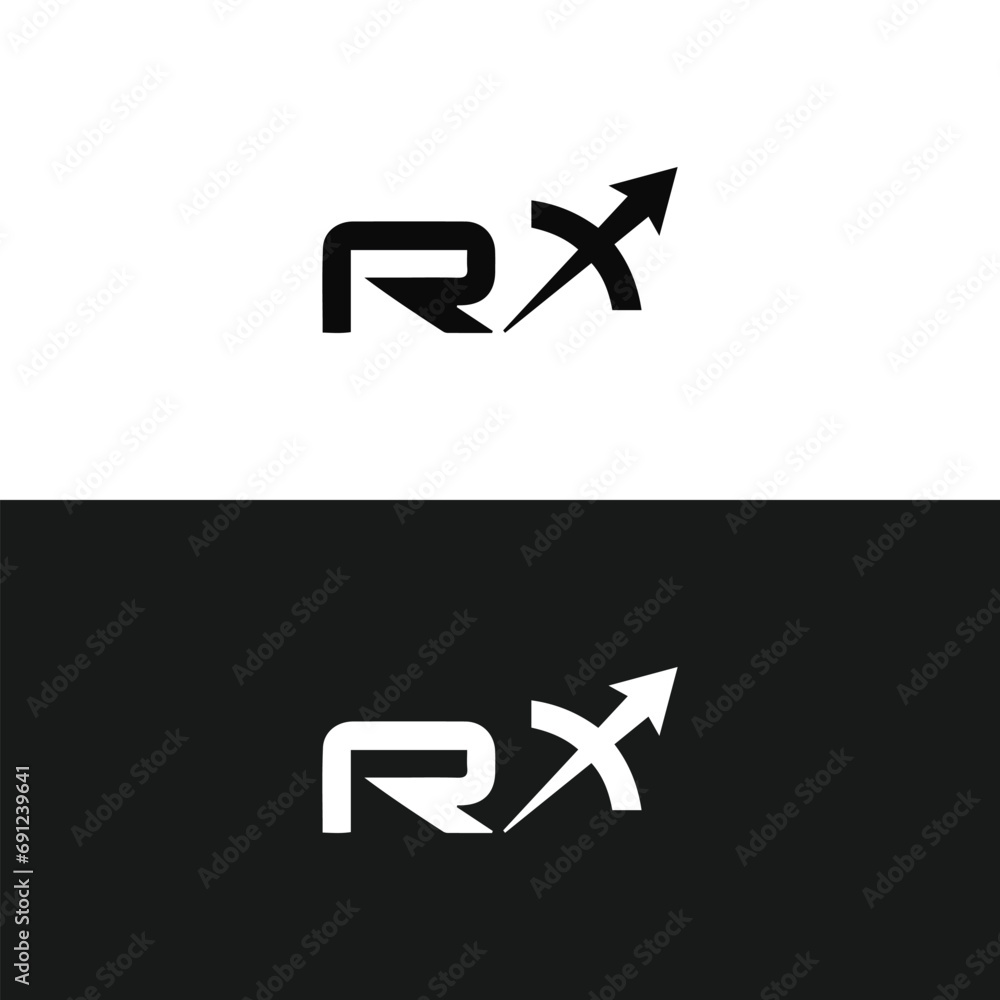 RX logo. R X design. White RX letter. RX, R X letter logo design ...