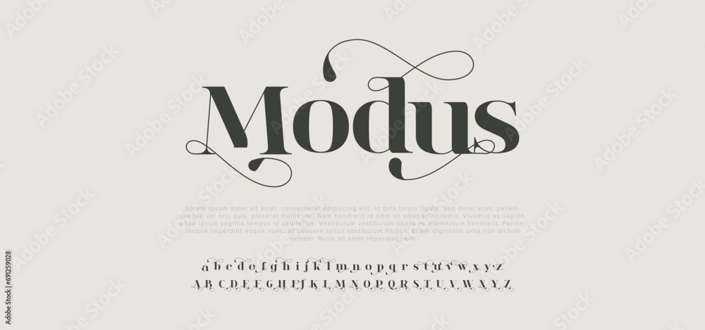 Modus Elegant alphabet letters font and number. Classic Lettering ...