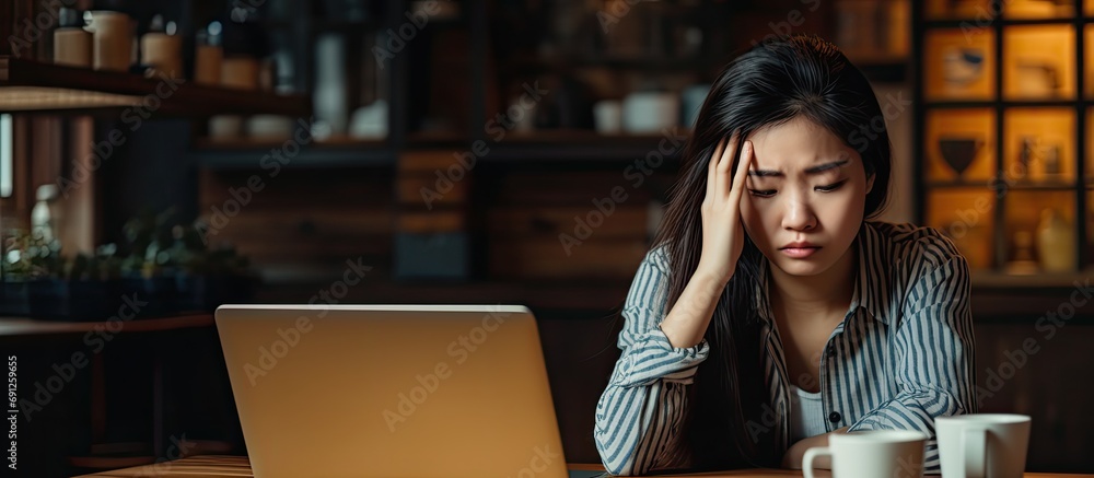Asian woman experiences frustration, distress, and dissatisfaction due ...