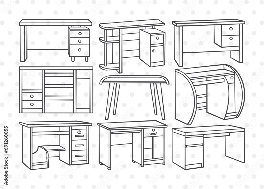Computer Table Clipart, Computer Table SVG, Computer Desk Svg, Laptop ...