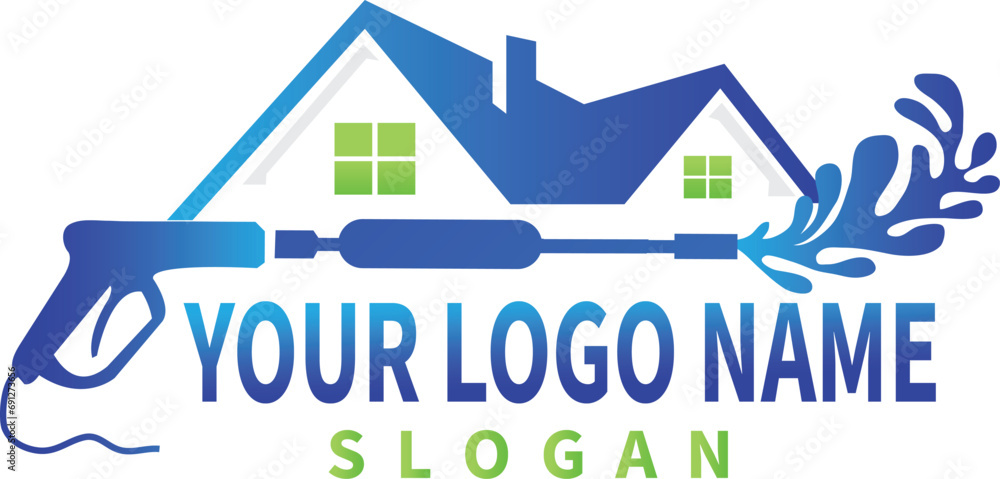 pressure washing power washing logo vector Stock Vector | Adobe Stock