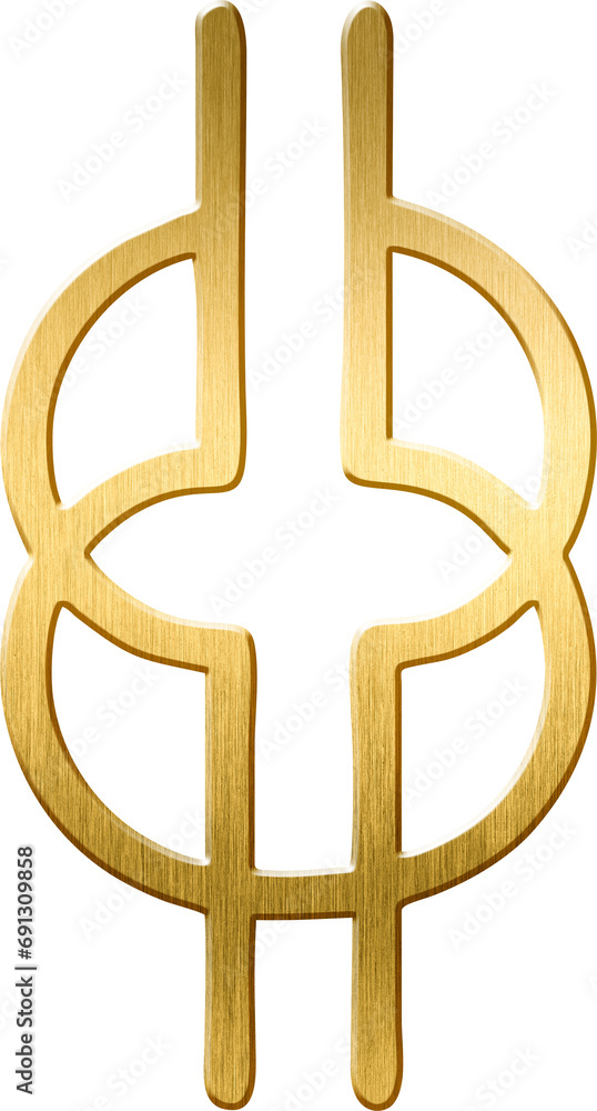 Nyansapo (Wisdom Knot) Adinkra Icon in Gold - Representing Wisdom ...