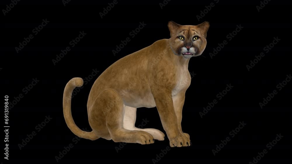Vidéo Stock Puma Cougar Mountain Lion - Angry Seating Loop - Realistic ...