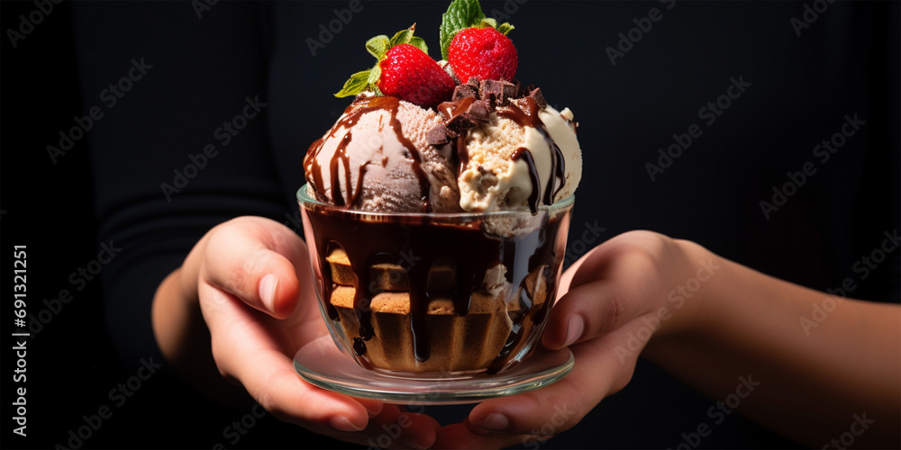 "Choco-magic unfolds—luxurious chocolate ice cream with chocolate chip ...