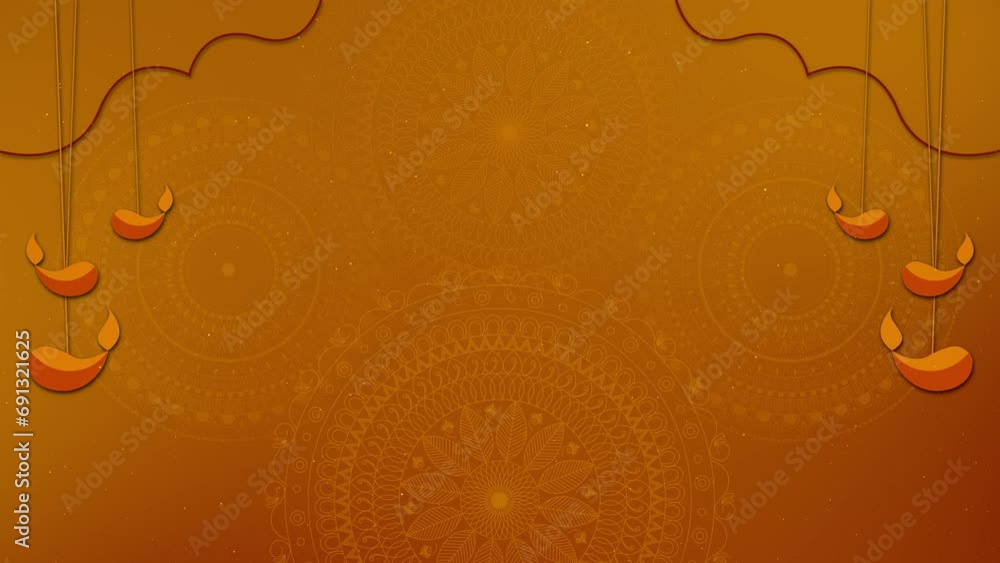 4K 3D Background of Happy diwali greeting motion diya lamp. Happy ...