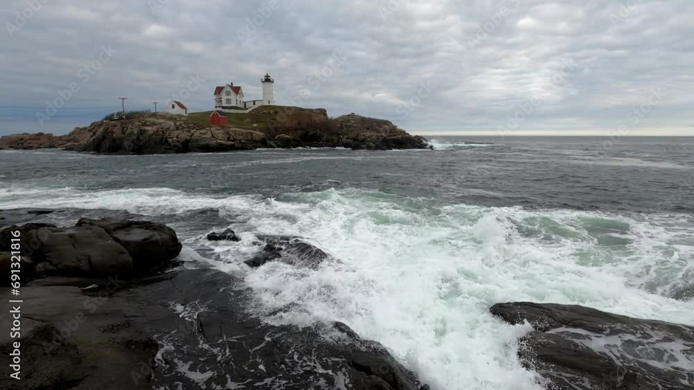 Nubble 008 Light House Cape Neddick Maine Stock-Video | Adobe Stock