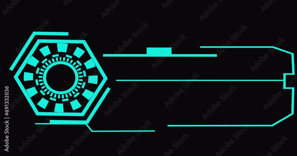 4K futuristic lower third in alpha channel. Element of hud interface ...