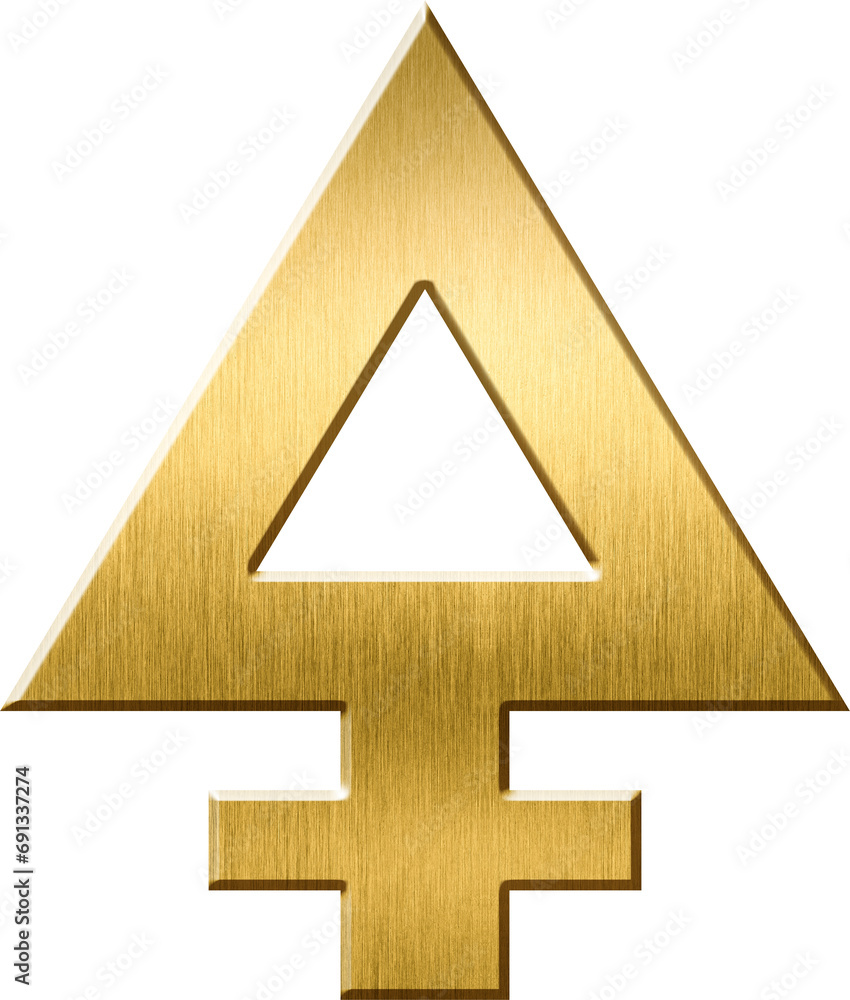 Nickel Alchemical Symbol in Gold - Representing Balance, Stability, and ...