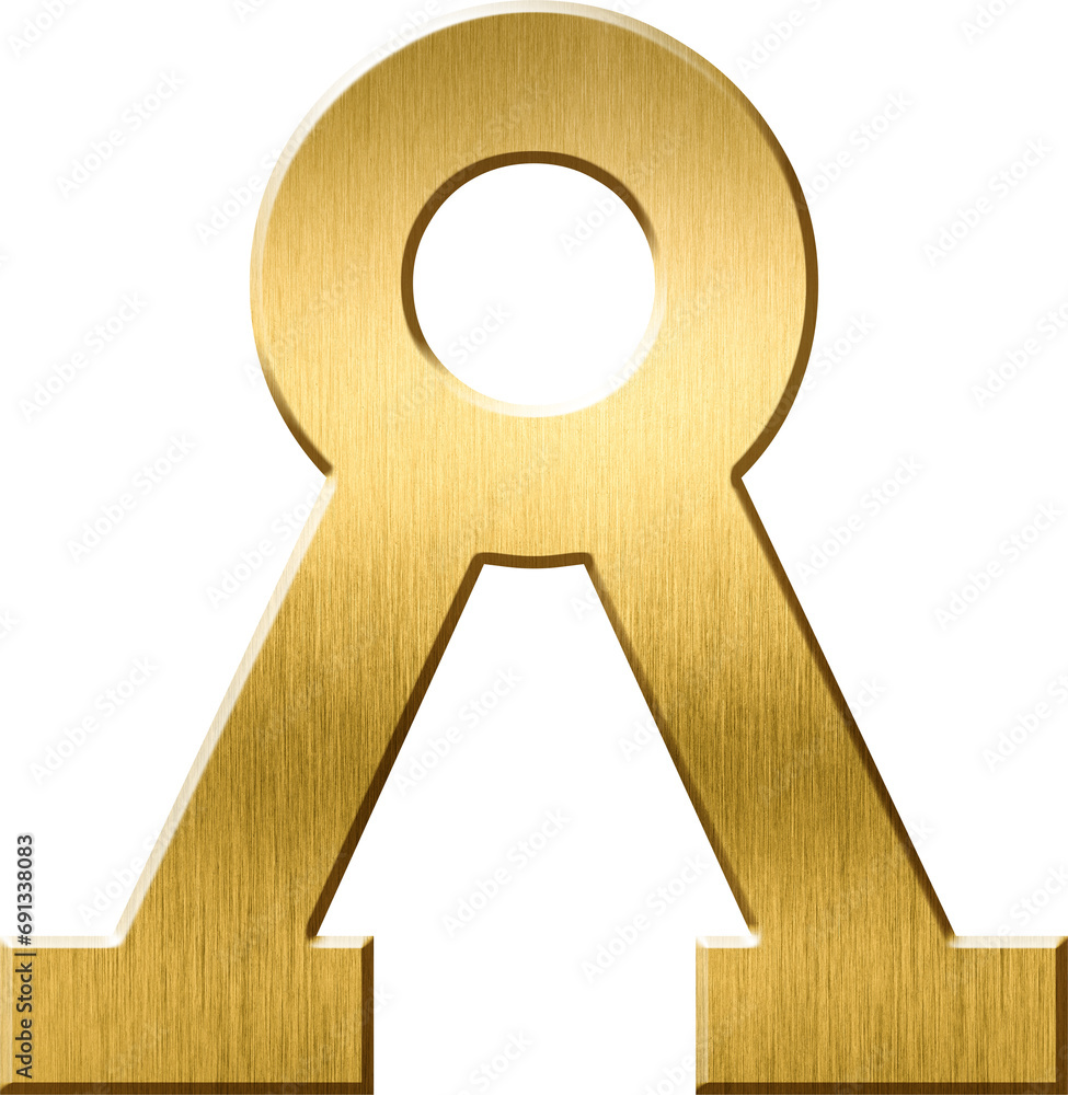 Glass Alchemical Symbol in Gold - Depicting Transparency, Fragility ...