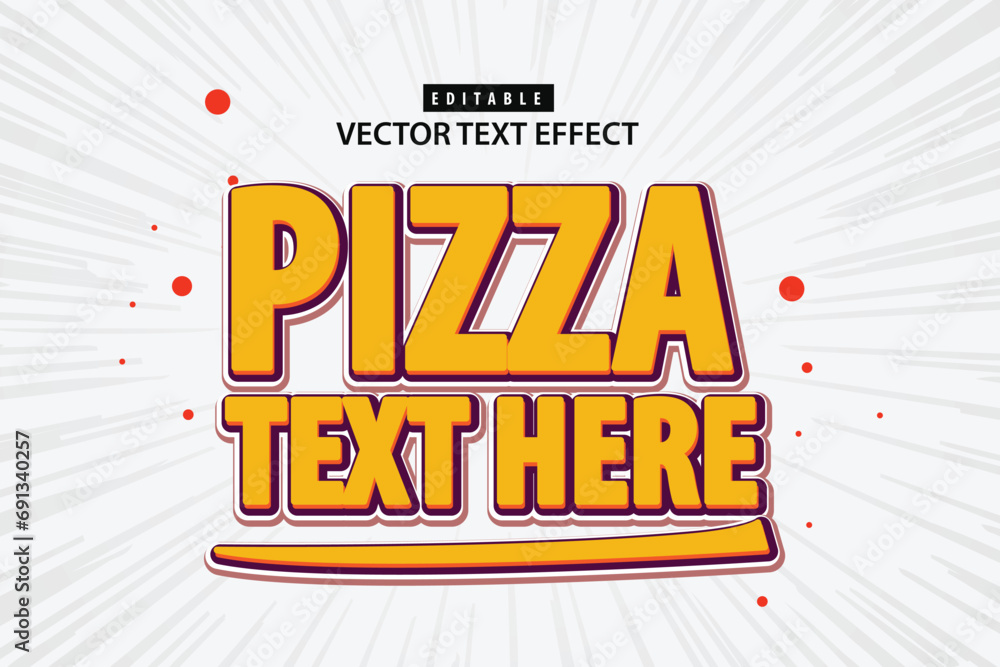 vector editable template text effect Italian pizza headline food ...
