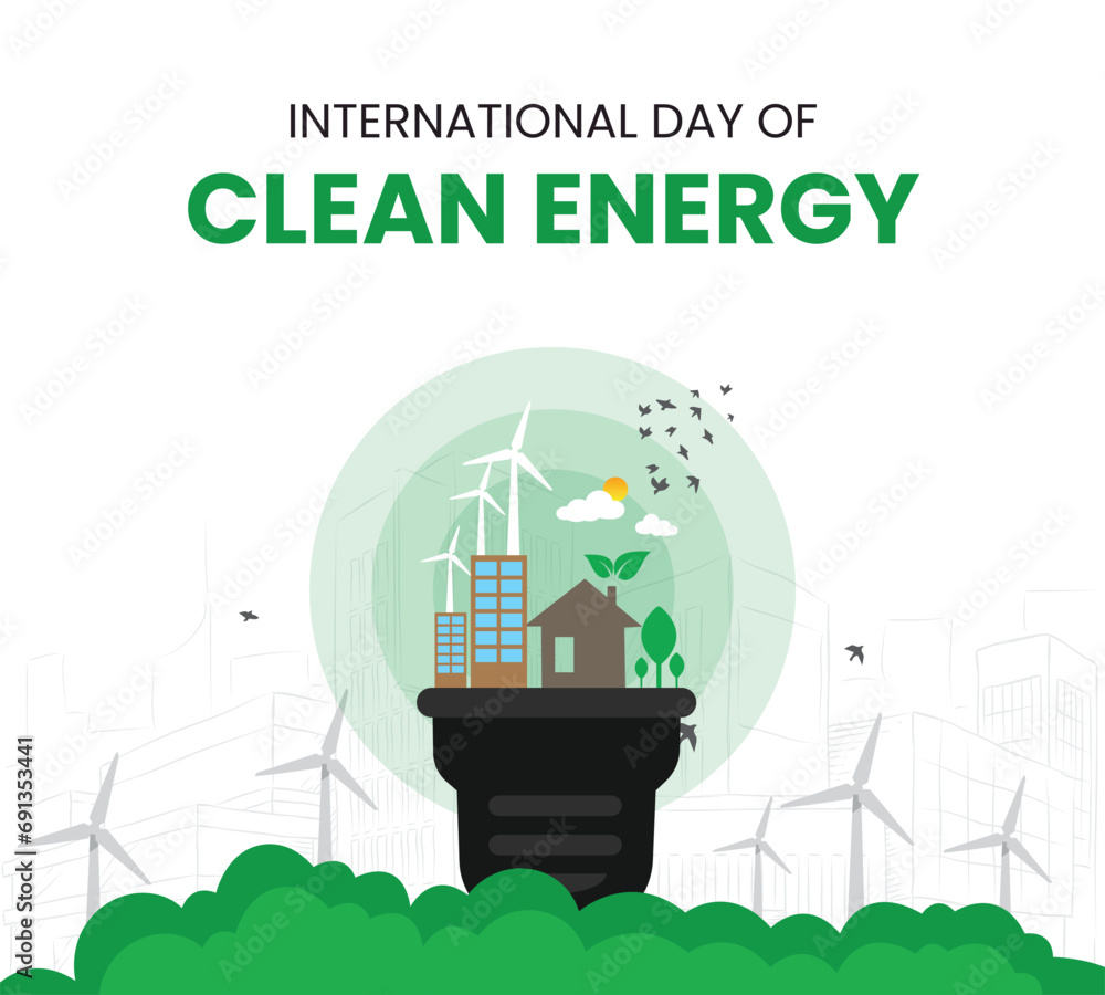 International Day of Clean Energy, social media post, banner, poster ...