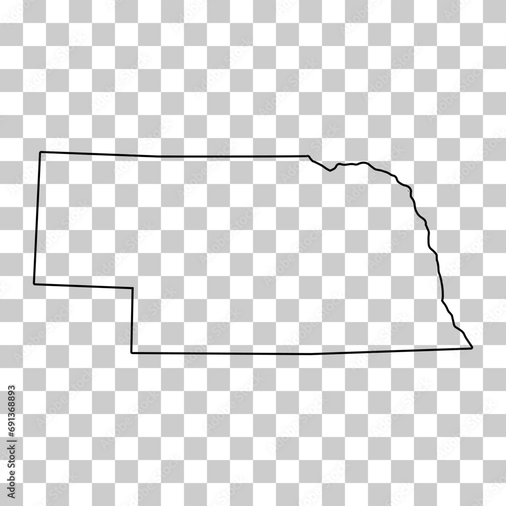 Nebraska map shape, united states of america. Flat concept icon symbol ...