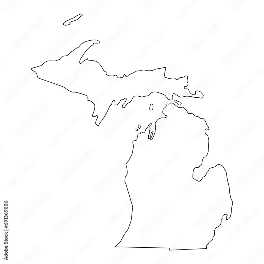 Michigan map shape, united states of america. Flat concept icon symbol ...