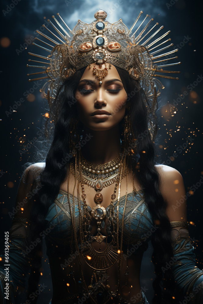 An abstract portrayal of Isis, the goddess of magic and wisdom, using ...