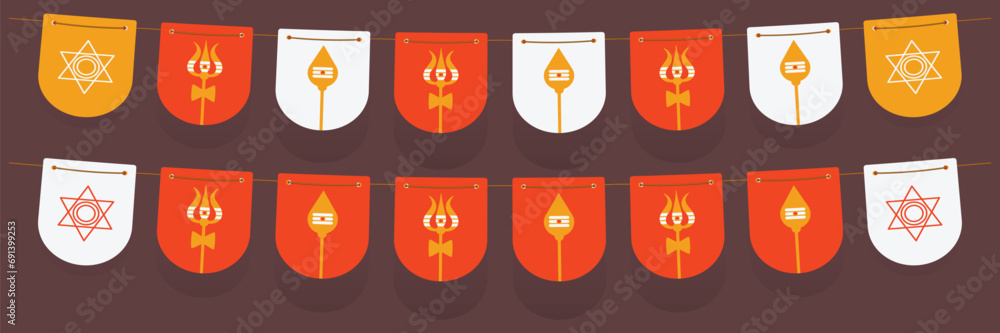 Hindu Auspicious Occasion, pooja room decor paper bunting flags toran ...