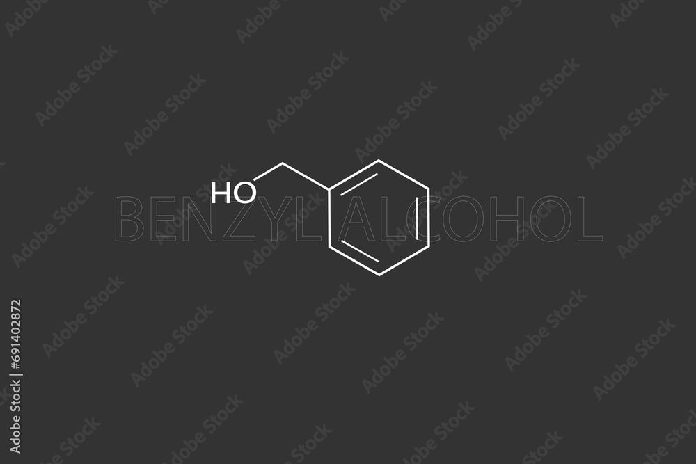 Benzyl alcohol molecular skeletal chemical formula Stock Vector | Adobe ...