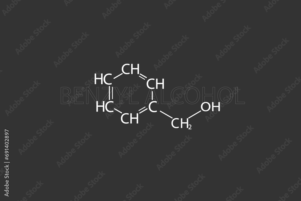 Benzyl alcohol molecular skeletal chemical formula Stock Vector | Adobe ...