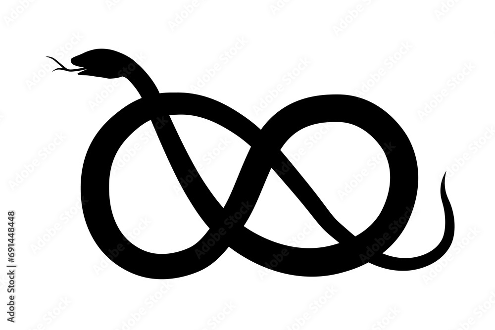 Simple illustration of snake with vertical infinity sign body ...