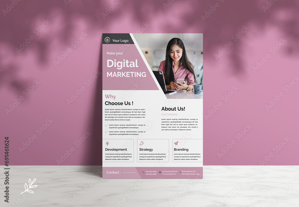 Digital Marketing Flyer Layout Stock Template | Adobe Stock