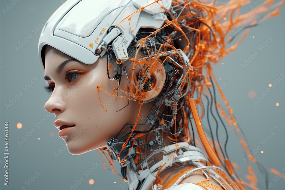 Elegantly Designed Female Robot Assistant. A Perfect Blend of Beauty ...