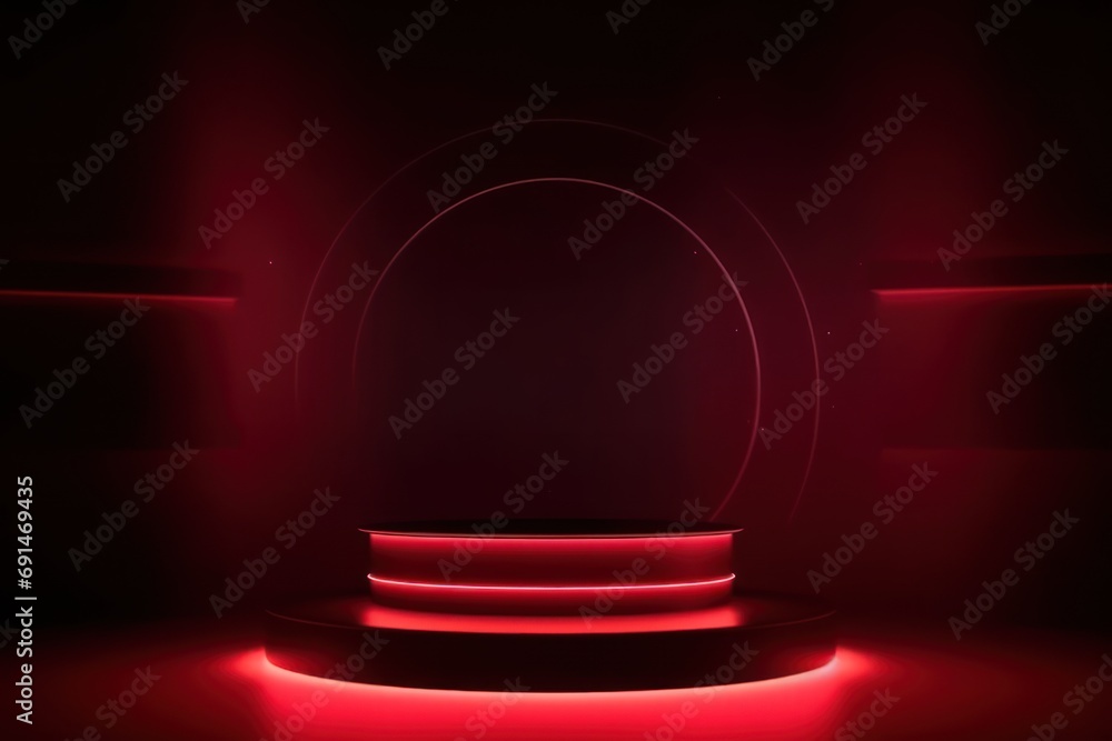 Dark Red Stage Background with Spotlight Stock Illustration | Adobe Stock